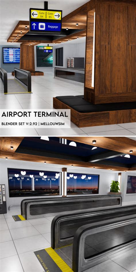 Airport Terminal Blender Set V292 Ts4 Mlsim On Tumblr