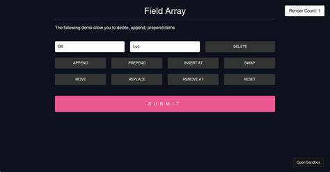 React Hook Form Usefieldarray Rules Codesandbox