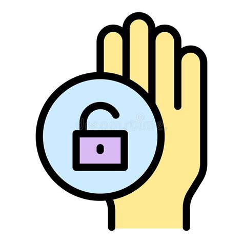 Verification Palmprint Icon Vector Flat Stock Vector Illustration Of