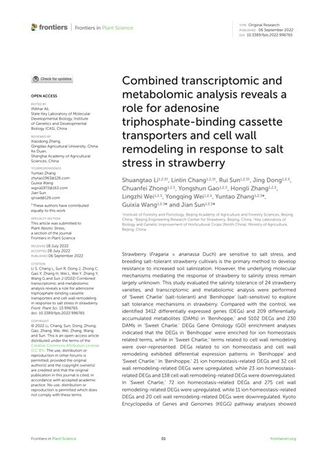 Pdf Combined Transcriptomic And Metabolomic Analysis Reveals A Role