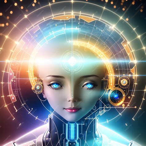 Um Retrato Futurista De Uma Inteligência Artificial De Menina Robô