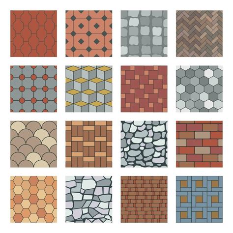 Paving Stone Pattern Brick Paver Walkway Rock Stones Slab And Street Pavement Floor Block