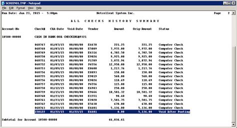 Ap Check History Report That Includes Voided Check Elliott Support Center User Feedback