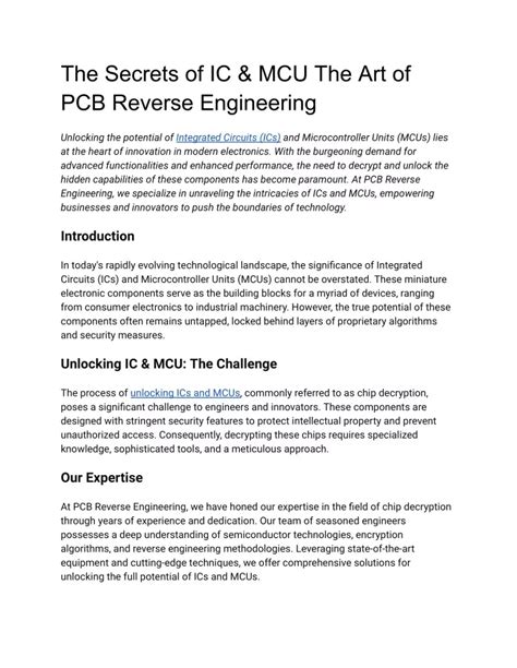 Ppt Decrypting The Future Advancements In Ic Chip Unlocking Through Pcb Reverse E