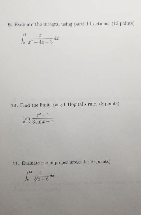 solved 9 evaluate the integral using partial fractions 12