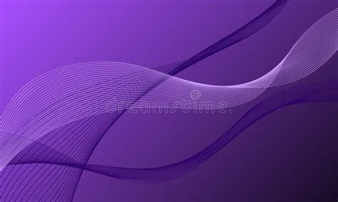 Purple Violet Smooth Lines Wave Curves With Soft Gradient Abstract Background Stock Image
