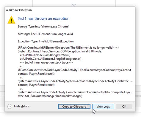 Error While Executing The Process In Uipath Studio Help Uipath