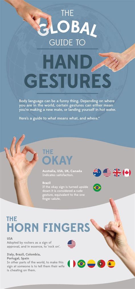 Global Guide To Hand Gestures Infographic Best