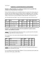CSC Assignment Pdf CSC Assignment Functional Dependencies And Normalization