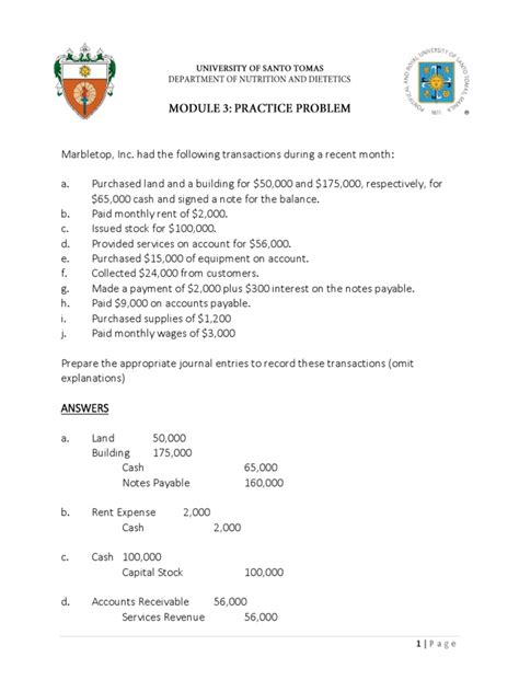 Acc 100 Module 3 Practice Problem With Answers Pdf Pdf