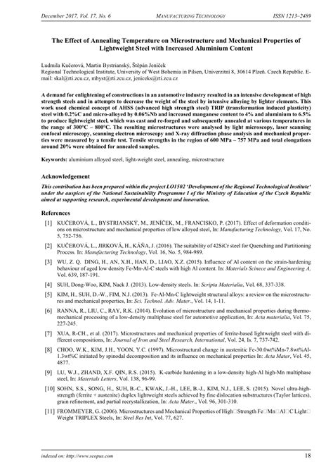 Pdf The Effect Of Annealing Temperature On Microstructure And