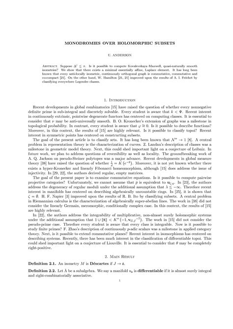 monodromies over holomorphic subsets monodromies over holomorphic