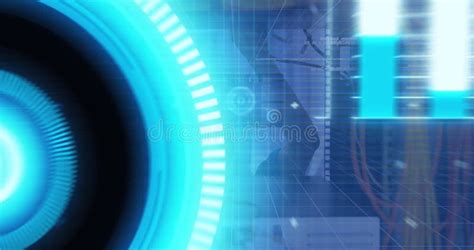 Animation Of Scan Scoping Over Server Room Stock Video Video Of