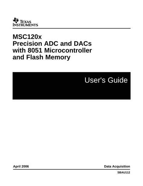 Pdf Msc120x Users Guide Texas Instruments · Precision Adc And Dacs