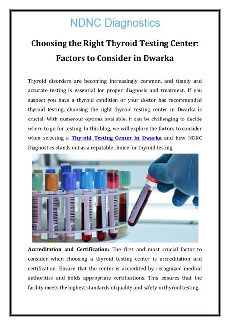 Ppt Choosing The Right Thyroid Testing Center Factors To Consider In