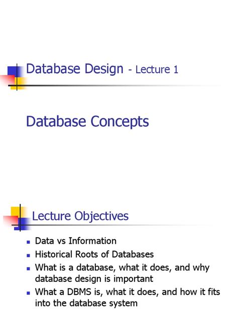 Lecture 01 Pdf Database Design Databases