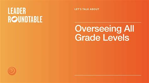 Lets Talk About Overseeing All Grade Levels February 27 2024 Online