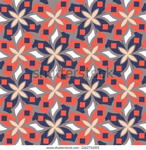 Luxurious Tiled Seamless Pattern Overlapping Art Stock Vector Royalty Free 2262716501