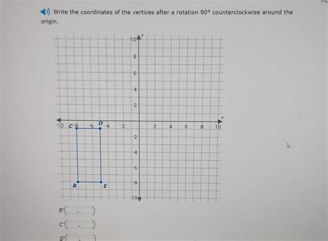 Solved Write The Coordinates Of The Vertices After A Chegg