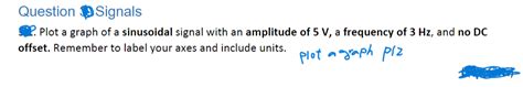 Solved Question Signals P Plot A Graph Of A Sinusoidal Chegg Com