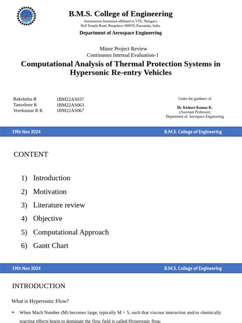 Computational Analysis Of Thermal Protection Systems In Hypersonic Re Entry Vehicles Pdf