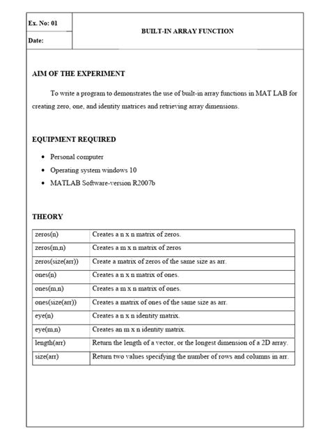 Mat Lab Pdf Matrix Mathematics Trigonometric Functions