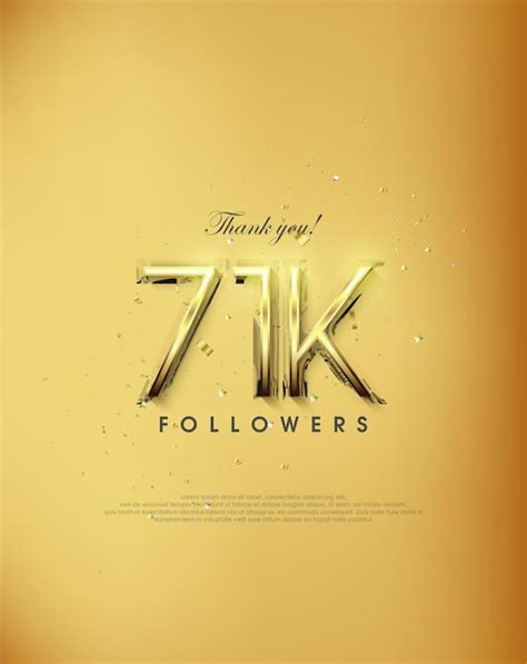 골든 디자인 감사합니다 71000명의 추종자 간단하고 우아한 프리미엄 벡터 배경 프리미엄 벡터