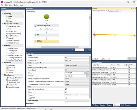 Solved Sac Links Wont Use Superelevation Autodesk Community