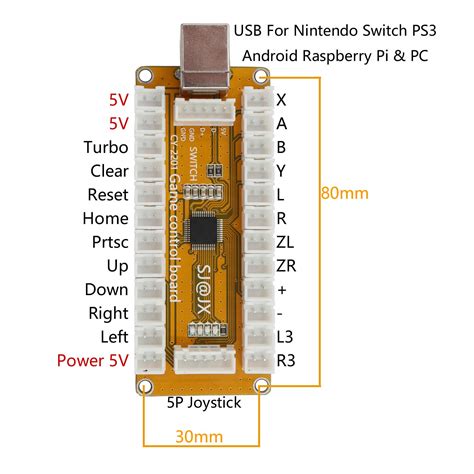 Buy Sjjx Arcade Game Controller Usb Encoder 2 Player Gamepad Cherry Mx
