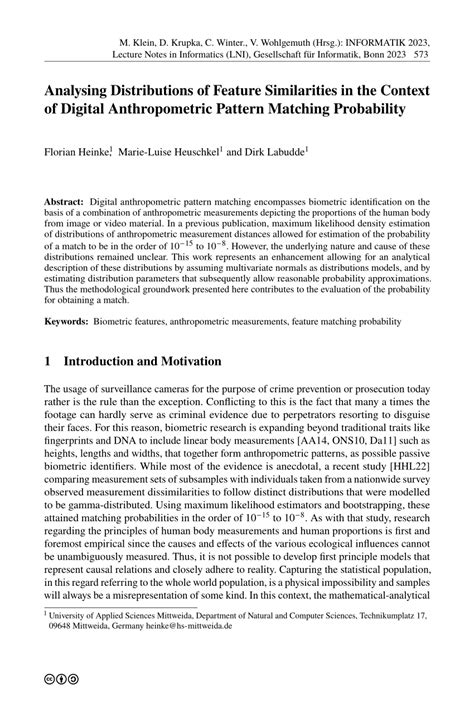 pdf analysing distributions of feature similarities in the context of