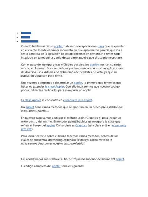 Mi Primer Applet Pdf Java Lenguaje De Programación Plataformas De Computación
