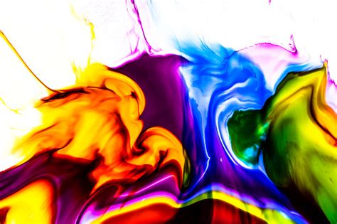 수채화 및 아크릴 추상입니다 화려한 배경입니다 믹스 밝아진 및 색상의 그림 파란색 빨간색 녹색 노란색 갈색 흰색 배경 0명에 대한 스톡 사진 및 기타 이미지 Istock