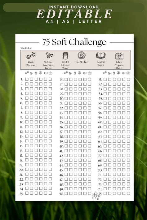Editable 75 Soft Challenge 75 Soft Challenge Rules List 75 Soft