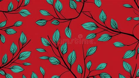 Seamless Background Picture With Leaf Pattern Leaves Trees Tree Branches Stock Illustration