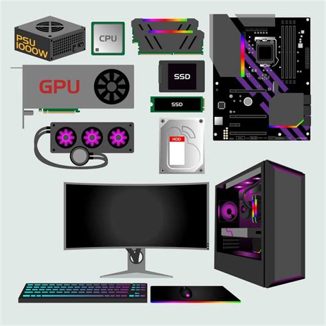 RGB Gaming PC Graphic Illustration Set 24320412 Vector Art At Vecteezy