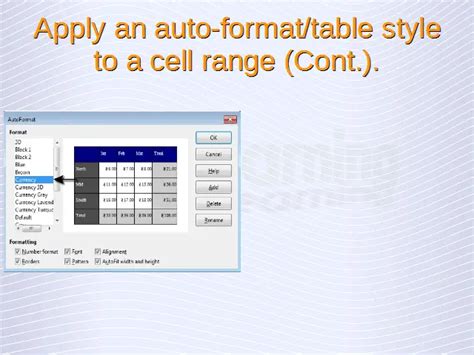 Advanced Spreadsheets Formatting Cells