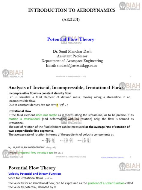 Lec 13 14 15 And 16 Potential Flow Theory Pdf Fluid Dynamics