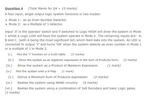 Solved Question 4 Total Marks For Q4 15 Marks A Four