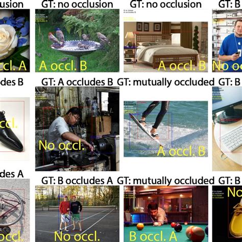 qualitative examples incorrect relative occlusion predictions