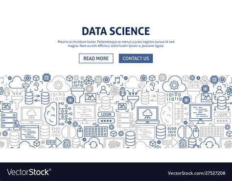 Data Science Banner Design Royalty Free Vector Image