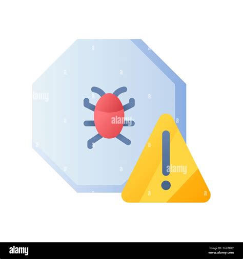 Warning Sign Bug Alert Danger Single Isolated Icon With Smooth Style Vector Illustration Stock