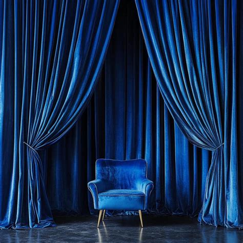 Blue Velvet Curtains Living Room Custom Curtains Bedroom Navy