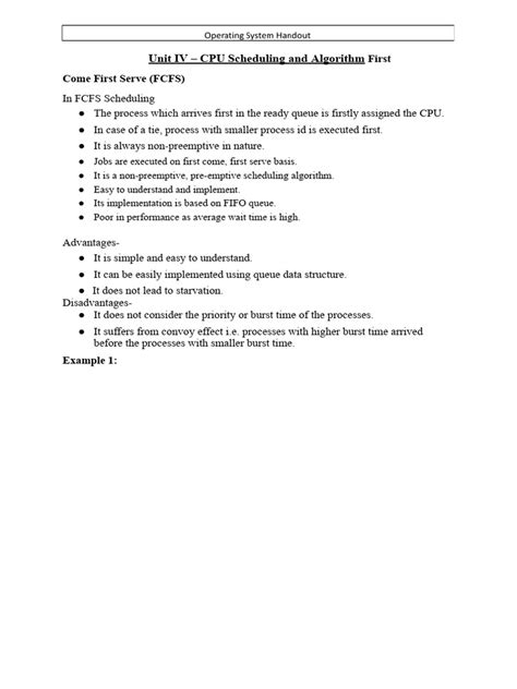 Cpu Scheduling Solved Problems For Practisedocx Pdf Scheduling