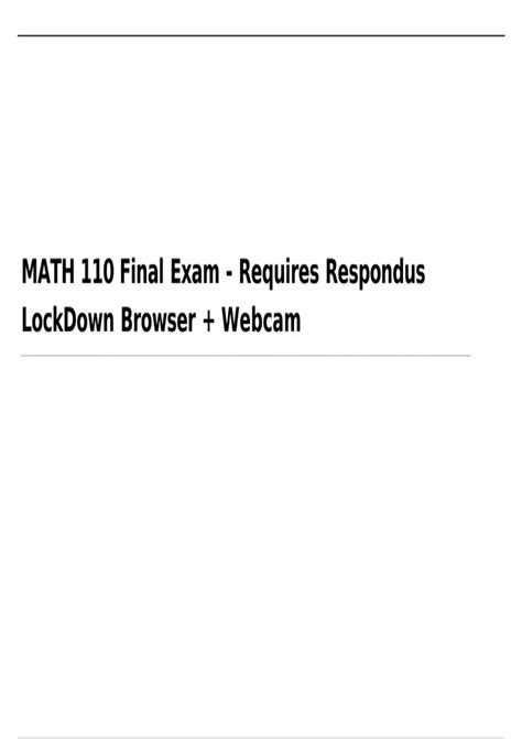 Math 110 Final Exam Requires Respondus Lockdown Browser Math 110 Introduction To Statistics