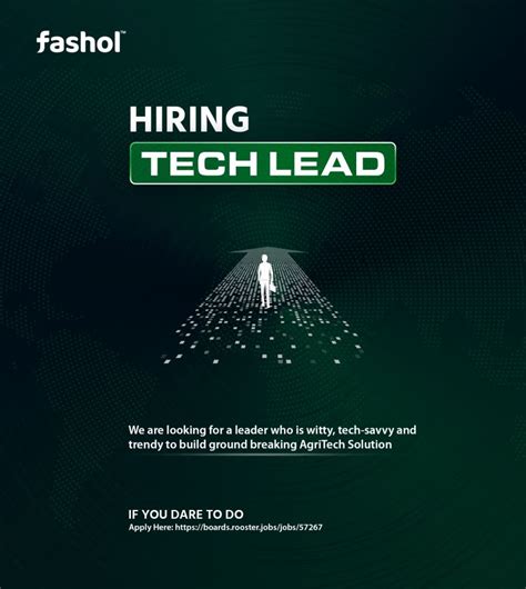 Fashol On Linkedin Vacancy Hiring Techlead Agritech Fashol