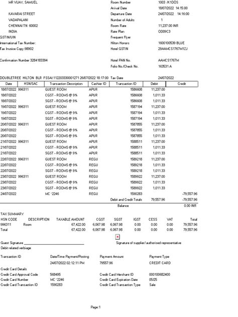 Double Tree Suites Invoice Pdf Credit Card Debit Card