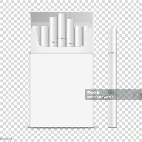 벡터 3d 현실적인 열린 명확한 흰색 빈 담배 팩 상자 투명 한 배경에 격리 담배 설정 닫기 디자인 템플릿 연기 문제 개념 담배