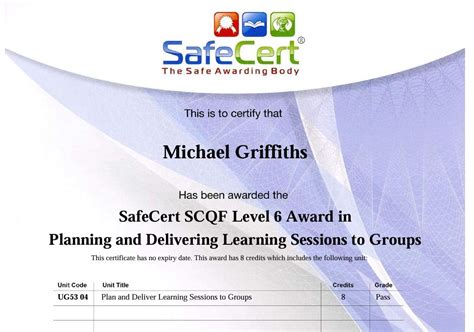 Michael Griffiths On Linkedin So Pleased To Have Completed The Scqf Level 6 Award For Teaching…