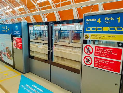 platform automatic doors of lrt train at dukuh atas lrt station