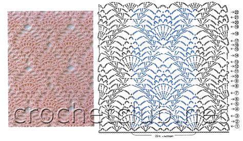 Узоры к ажурной шали Вязание Крючком Блог Настика